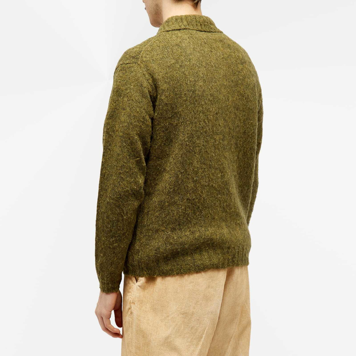Acne Studios Men's Kabriel AS Shetland Cardigan in Dark Olive Acne Studios