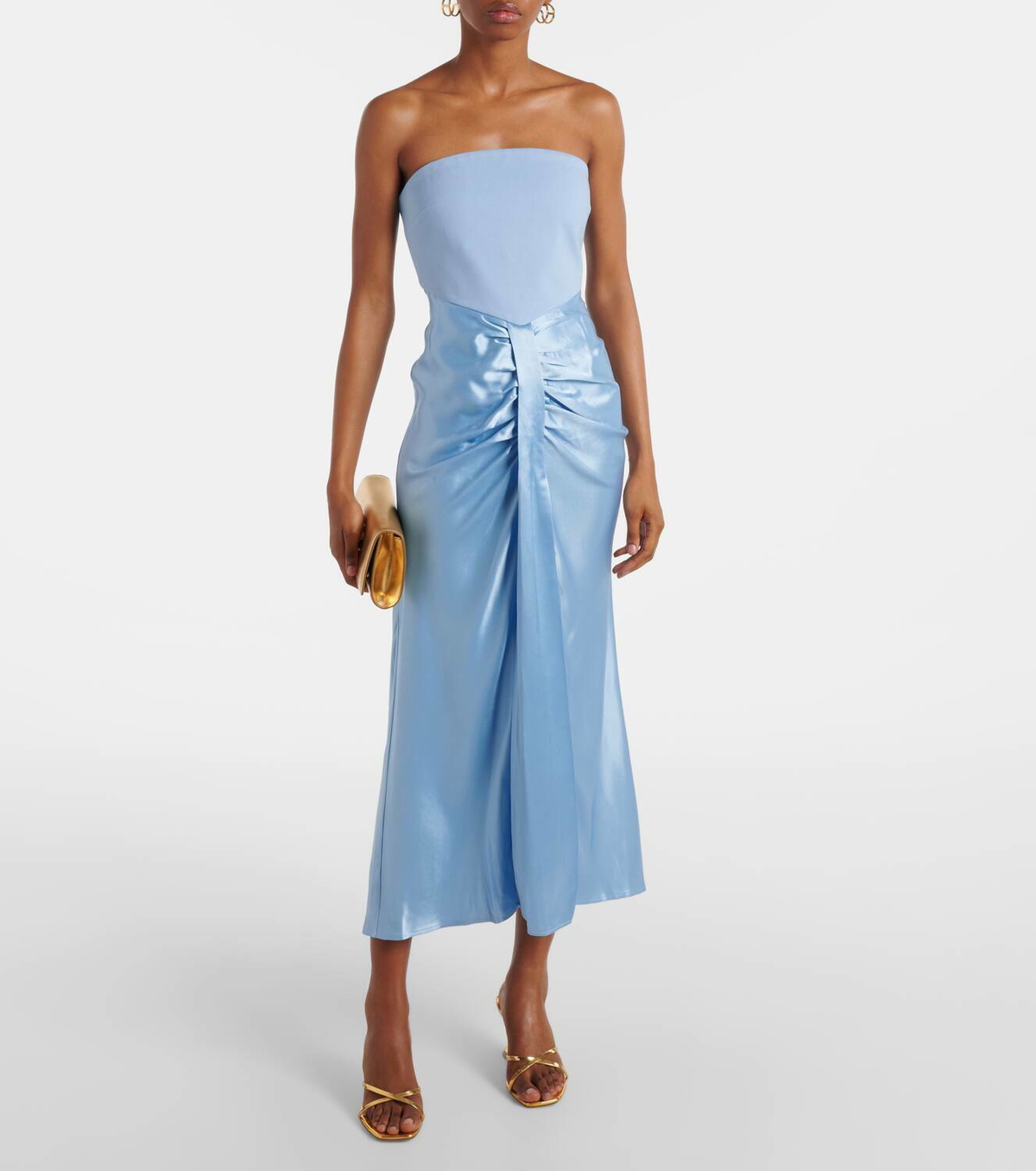 Staud Wayfaring ponte and satin midi dress Staud