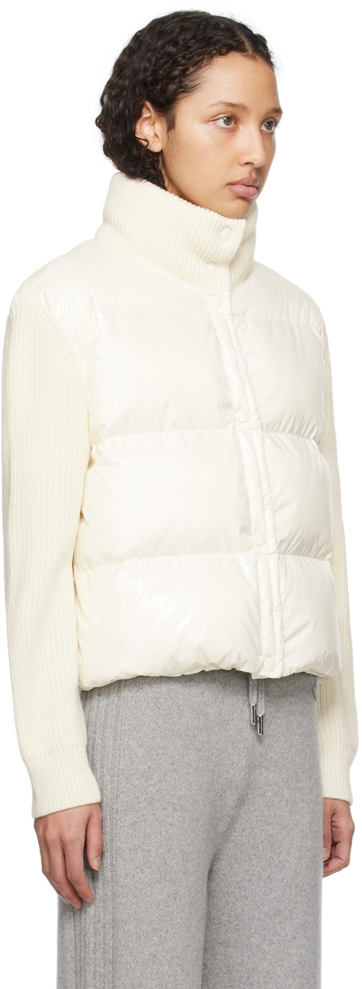 Moncler Off-White Paneled Down Jacket Moncler