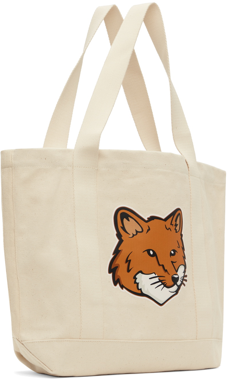 Maison Kitsuné Off-White Fox Head Tote Maison Kitsune Maison Kitsuné Off-White Fox Head Tote Maison Kitsune