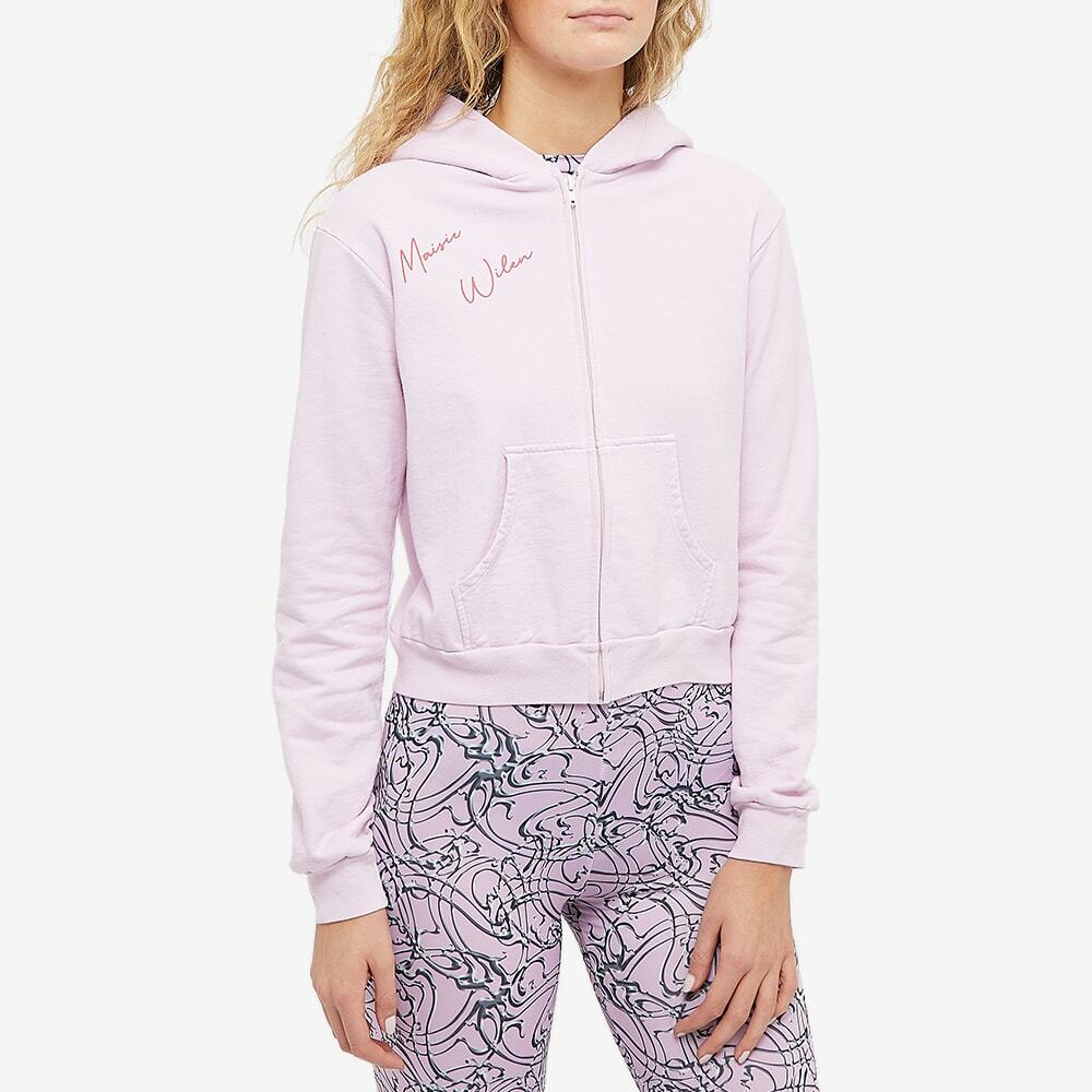 Maisie Wilen Women's Pop Logo Hood Crew Sweat in Pink Maisie Wilen