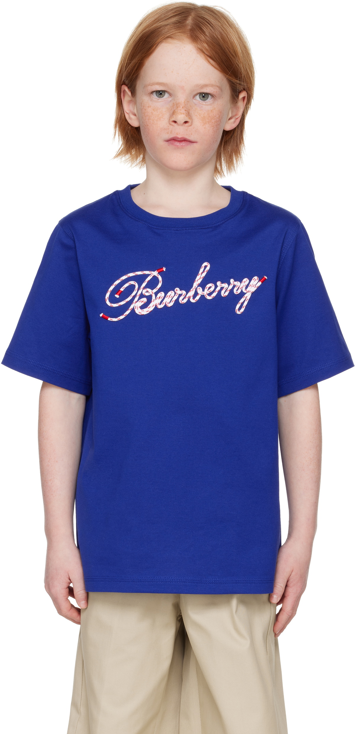 Burberry Kids Blue Logo T-shirt Burberry