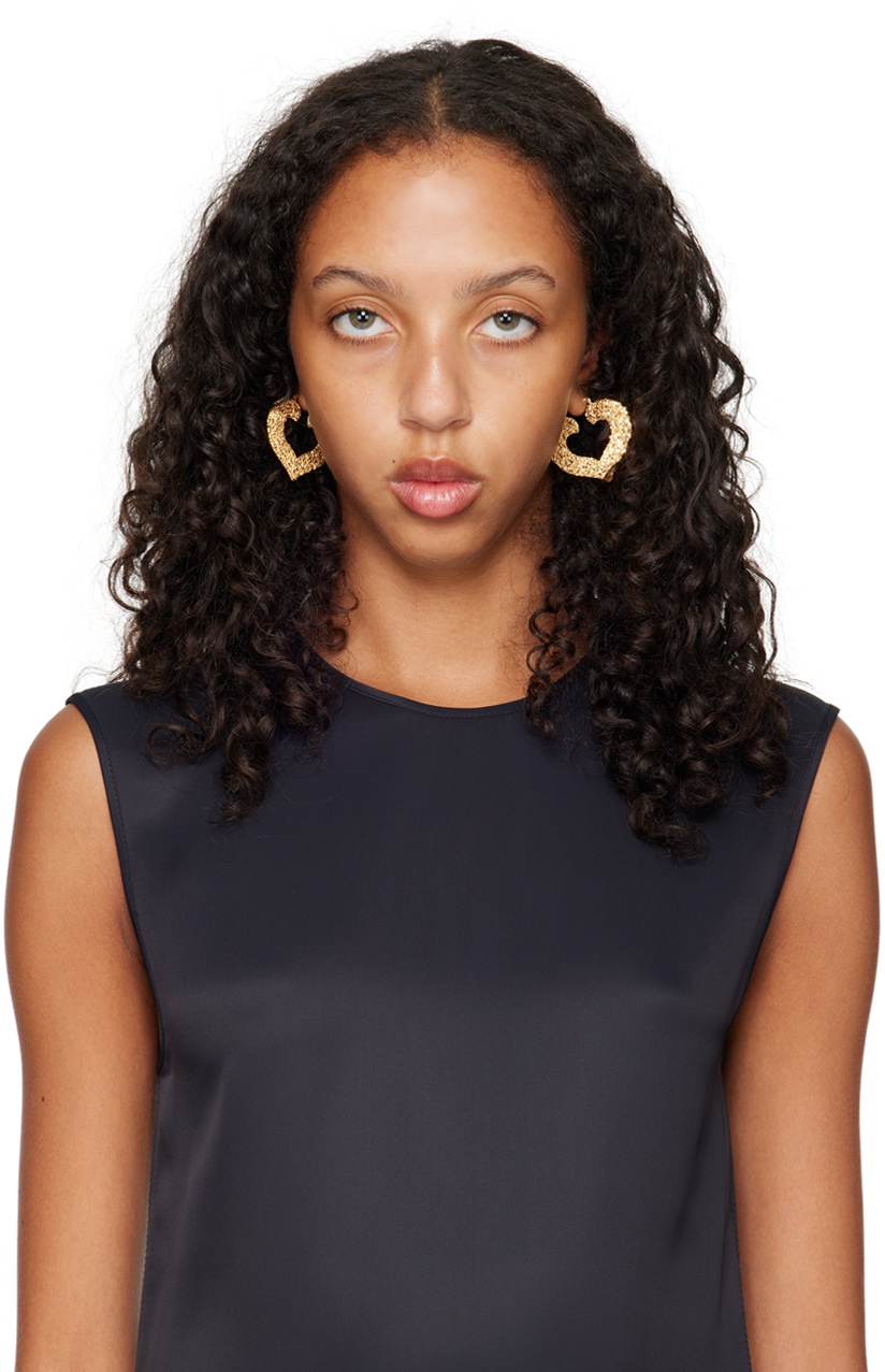 Veneda Carter SSENSE Exclusive Gold Heart Earrings Veneda Carter
