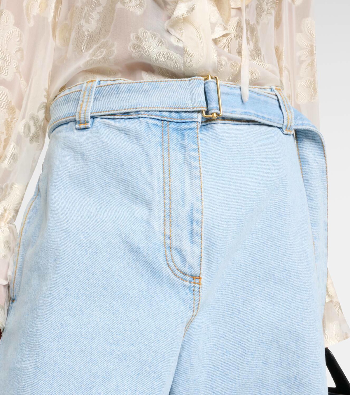 Etro Embroidered denim shorts Etro