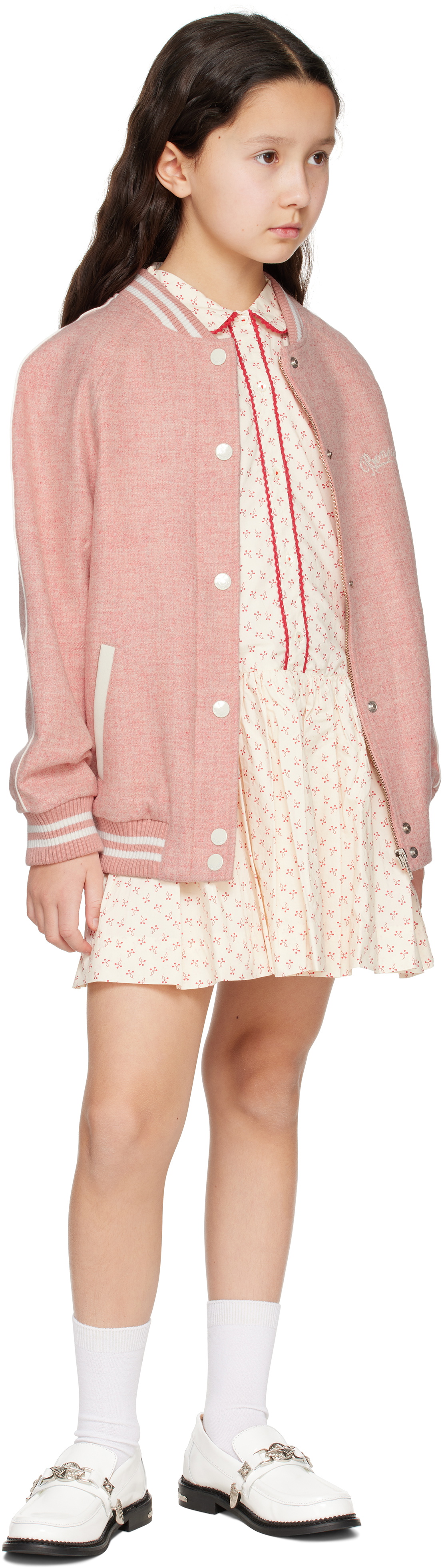 Bonpoint Kids Pink Effy Bomber Jacket Bonpoint