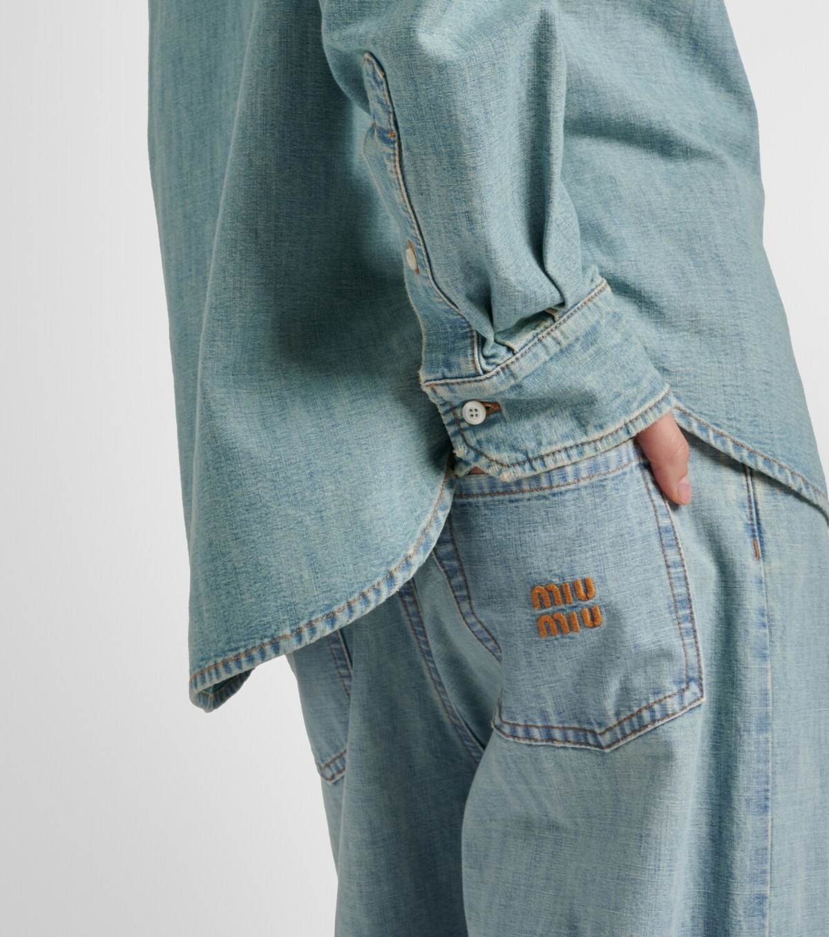 Miu Miu Logo chambray shirt Miu Miu