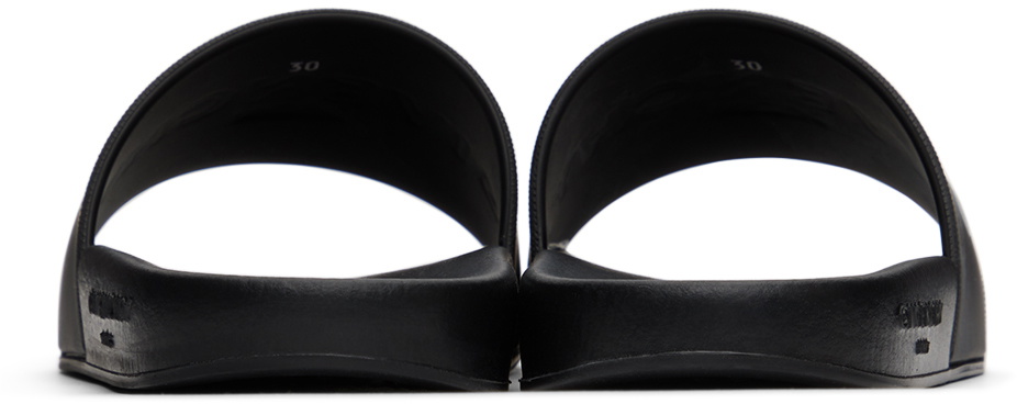 Givenchy Kids Black Embossed Pool Slides Givenchy