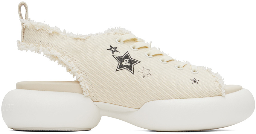 Grape White Logo Lace-Up Sandals