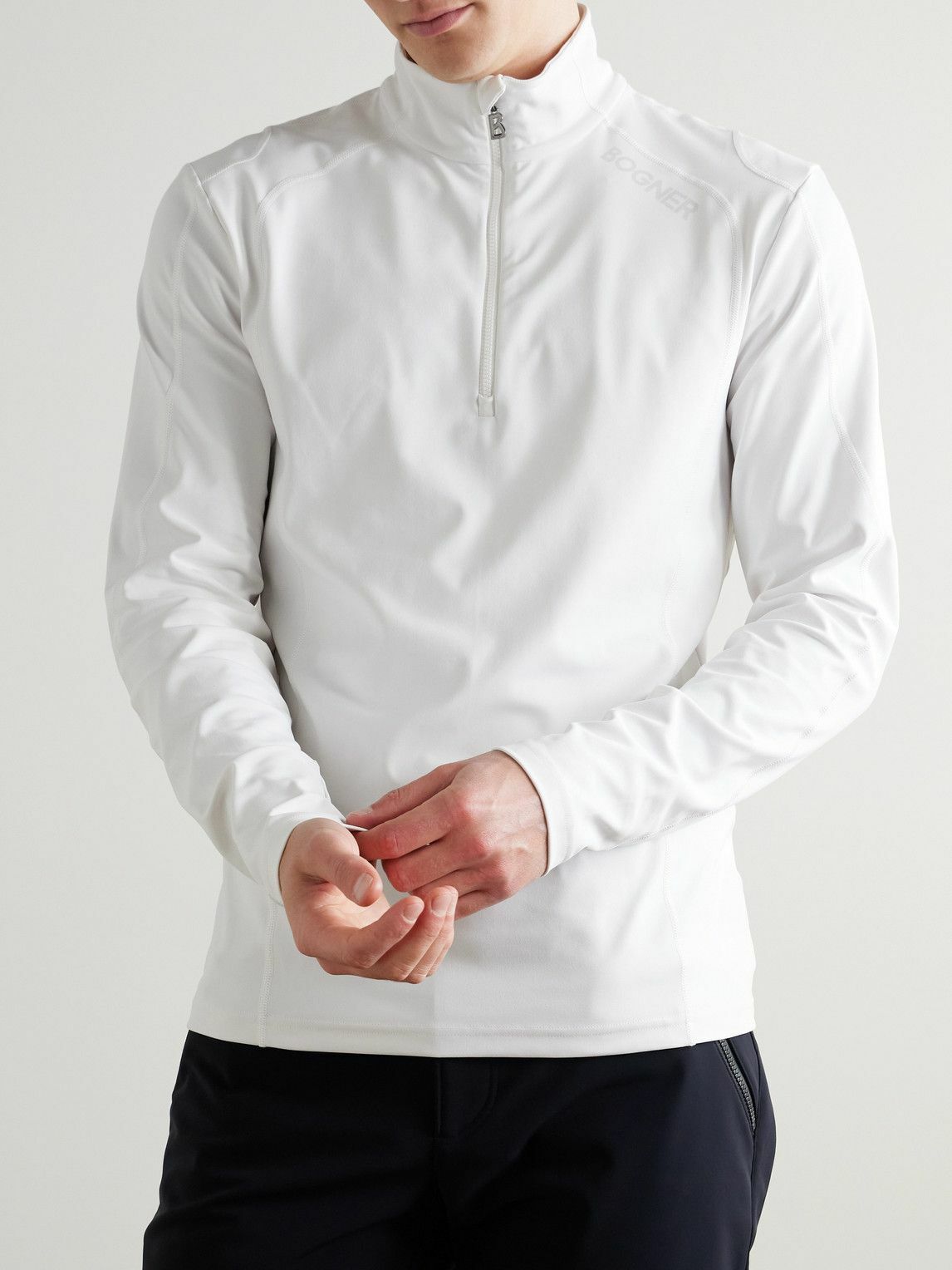 BOGNER - Harry1 Quarter-Zip Stretch-Jersey Baselayer - White Bogner