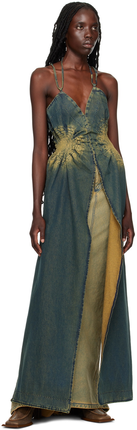 Masha Popova Navy & Yellow Drift Dress Masha Popova