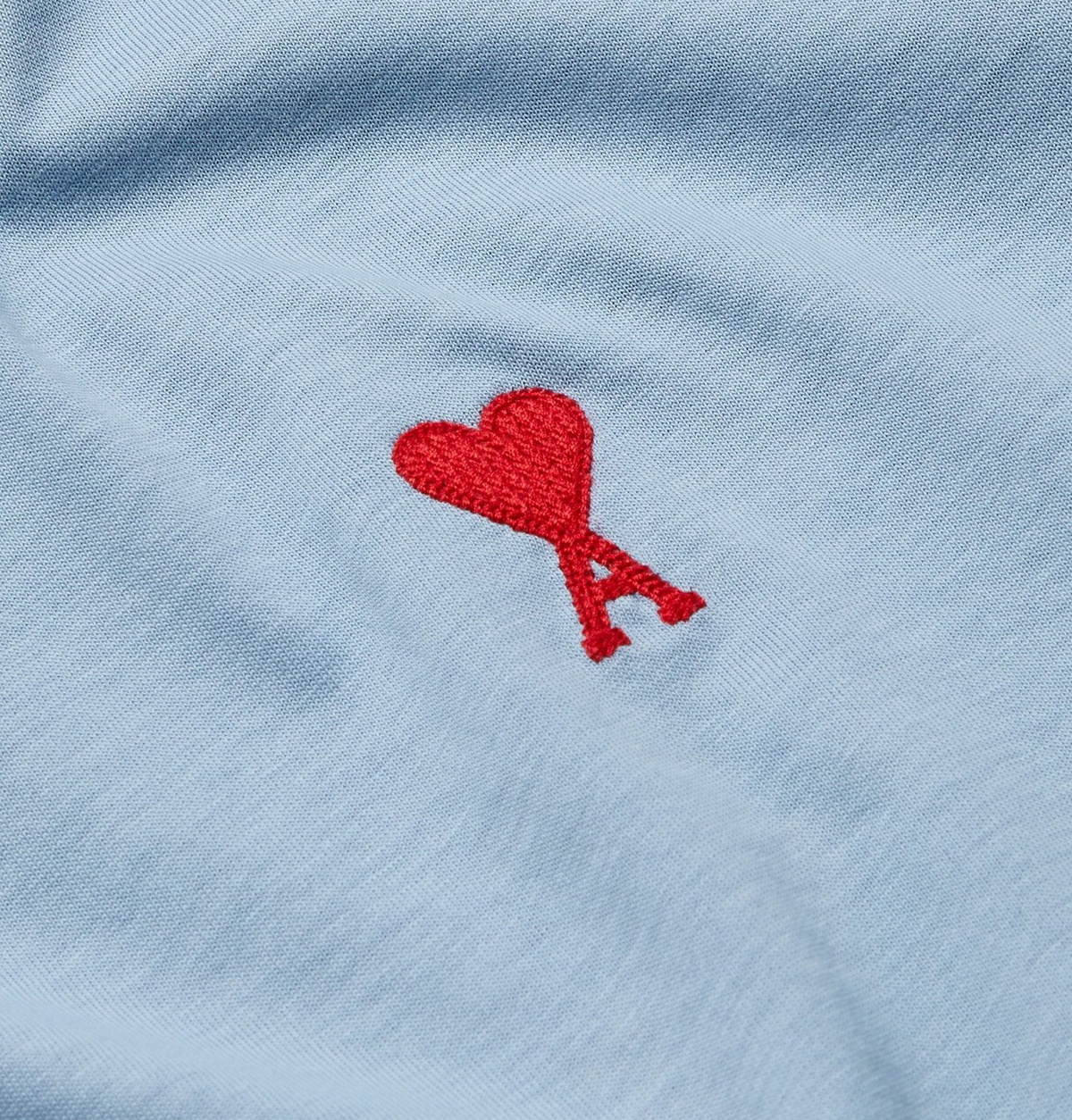 AMI PARIS - Logo-Embroidered Cotton-Jersey T-Shirt - Blue AMI