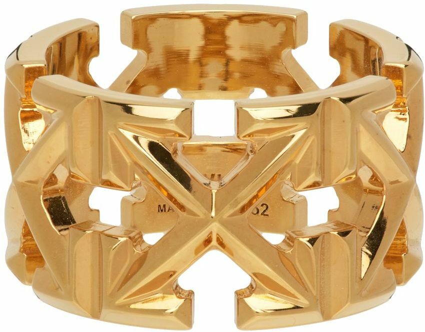 Off-White Gold Multi Arrow Ring Off-White