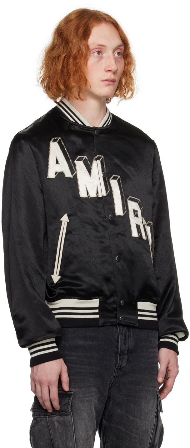 AMIRI Black Appliqué Bomber Jacket Amiri