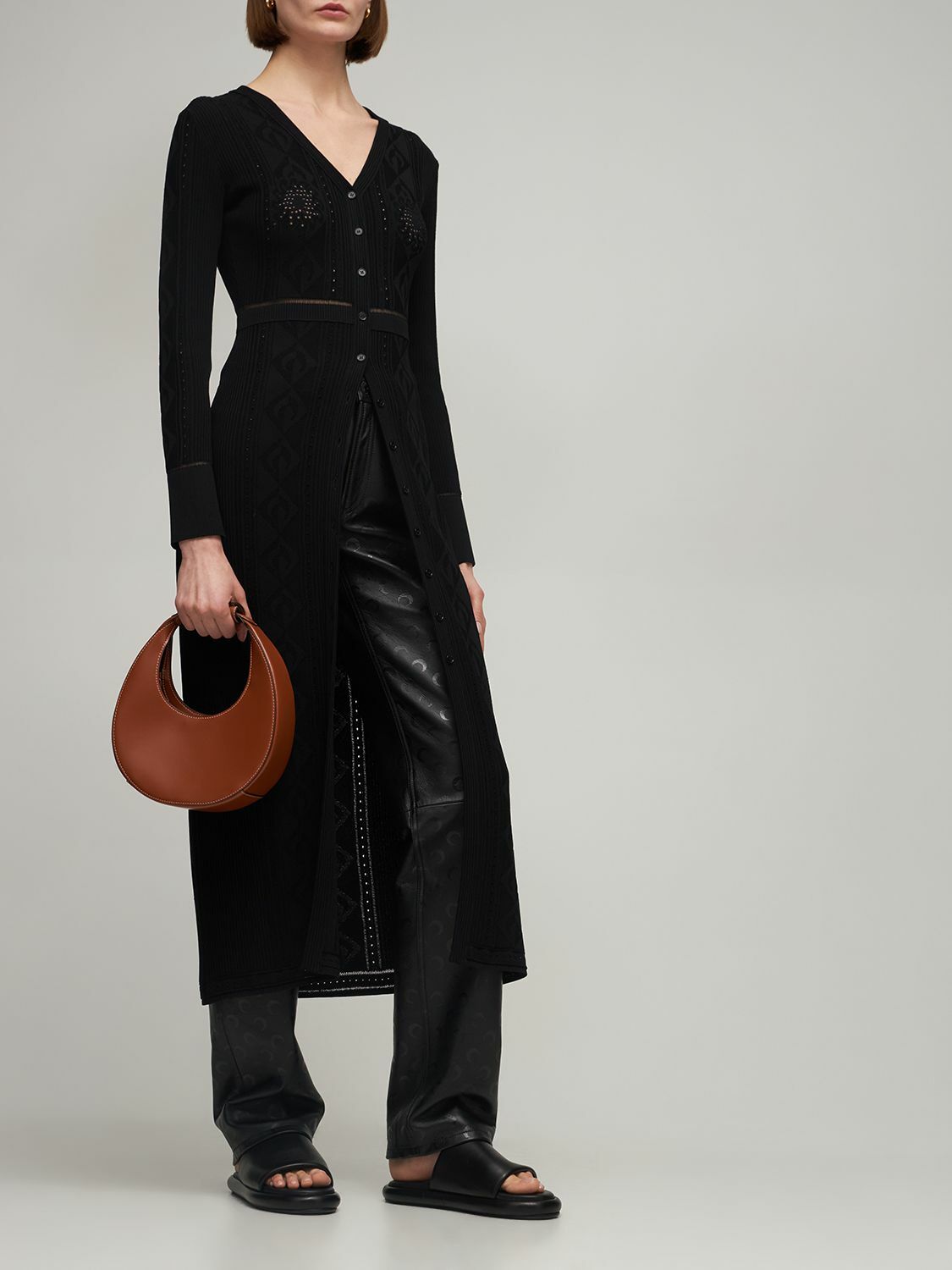 STAUD - Mini Moon Smooth Leather Bag Staud
