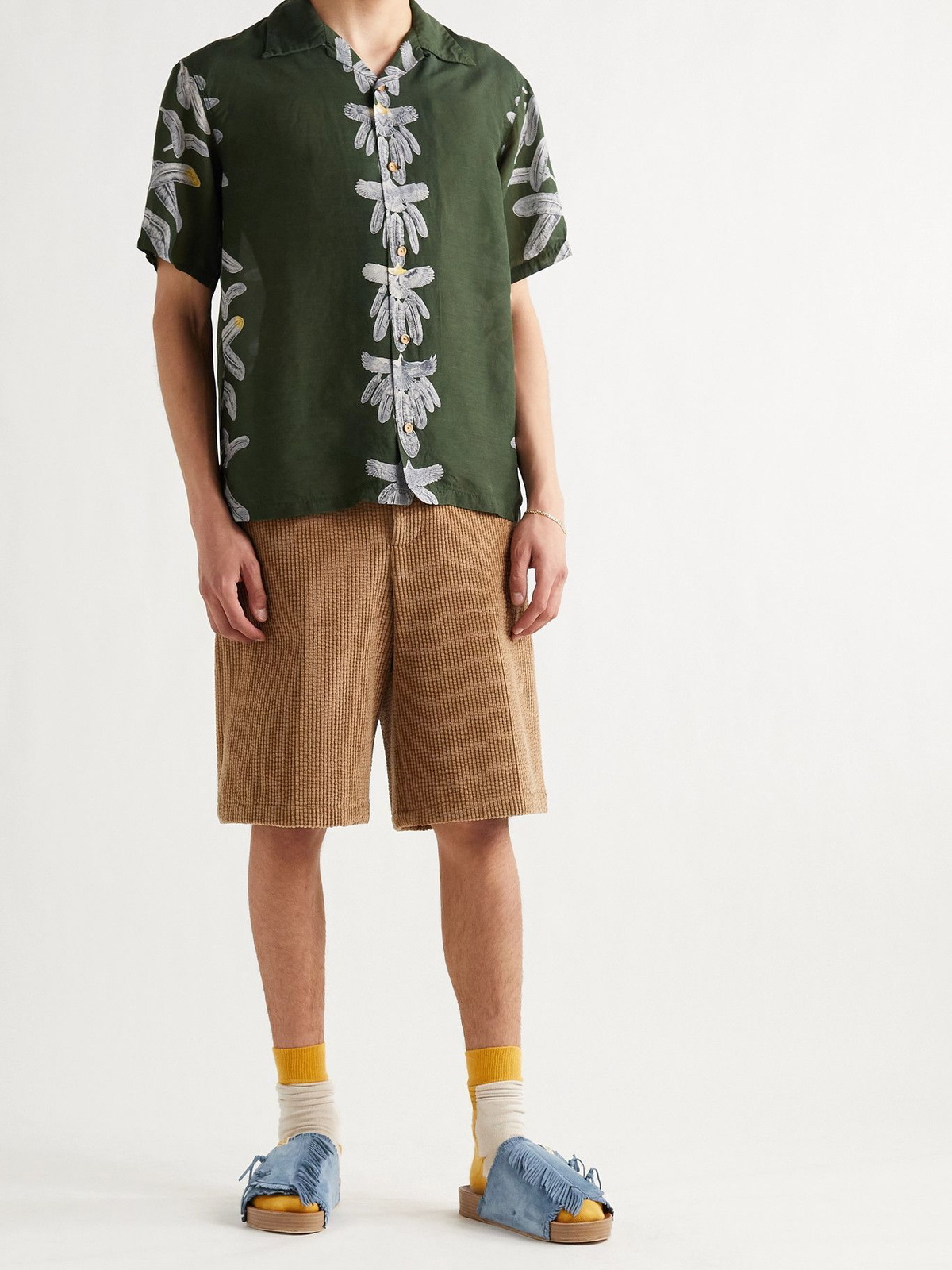 VISVIM - Christo Shaman-Folk Fringed Suede Sandals - Blue Visvim