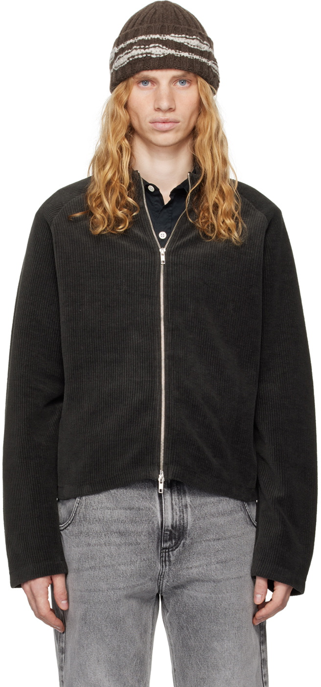 mfpen Gray Leisure Zip Up Jacket mfpen