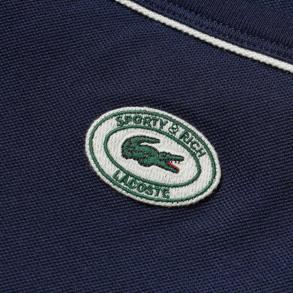 Sporty & Rich Women's x Lacoste Pique Tank Top in Marine/Farine Sporty ...