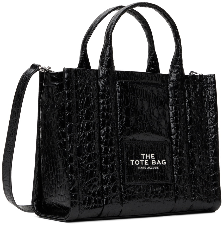 Marc Jacobs Black 'The Croc-Embossed' Medium Tote Marc Jacobs