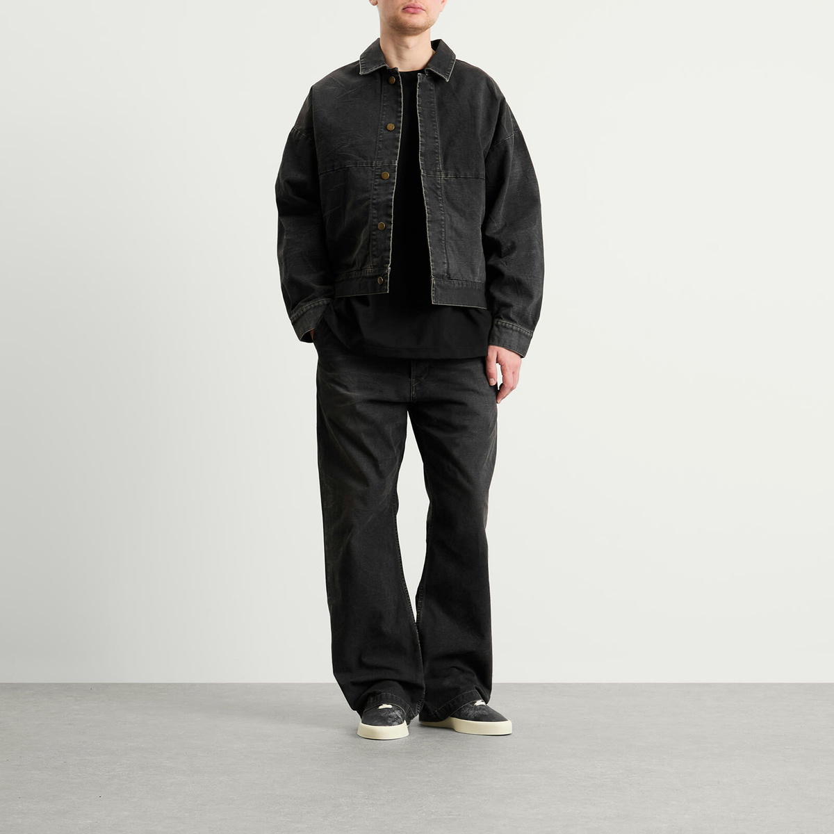Fear of God Men's Canvas Utility Jacket in Washed Black Fear Of God