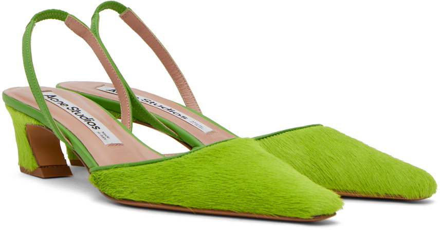 Acne Studios Green Slingback Heels Acne Studios