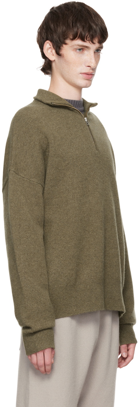 extreme cashmere Khaki n°235 Hike Zip-Up Sweater extreme cashmere