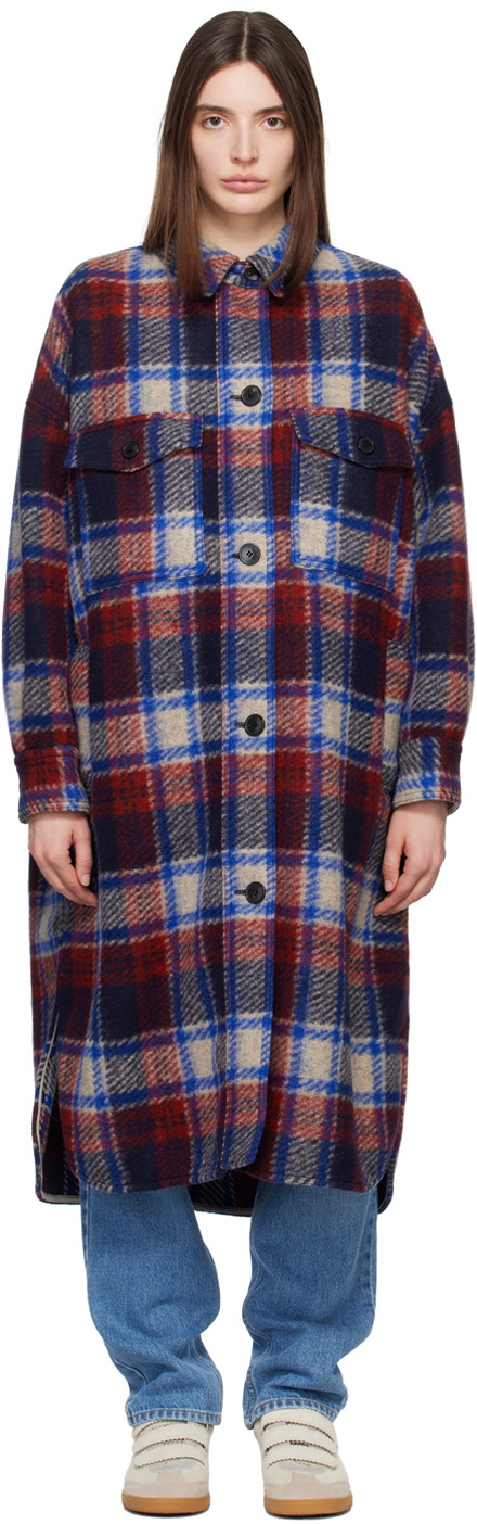 Isabel Marant Etoile Red & Blue Fontizi Coat Isabel Marant Etoile