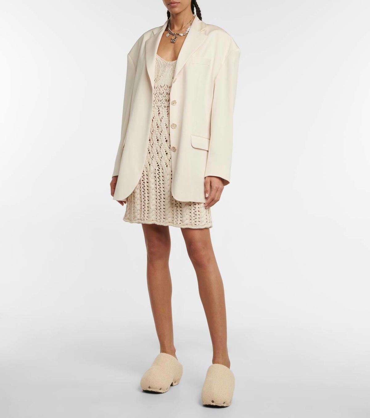 Acne Studios Textured cotton tweed clogs Acne Studios