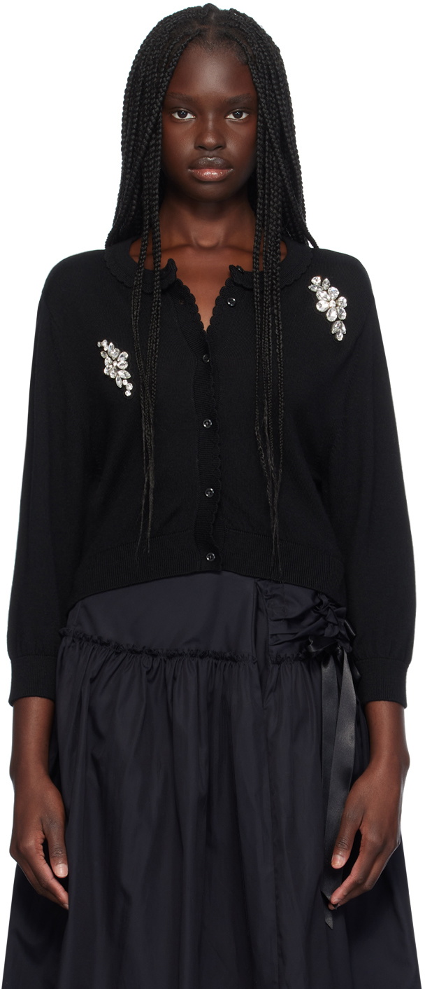 Simone Rocha Black Embellished Cardigan Simone Rocha
