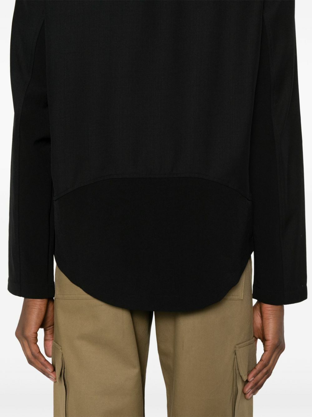 GR10K Black Funnel-Neck Wool Jacket GR10K