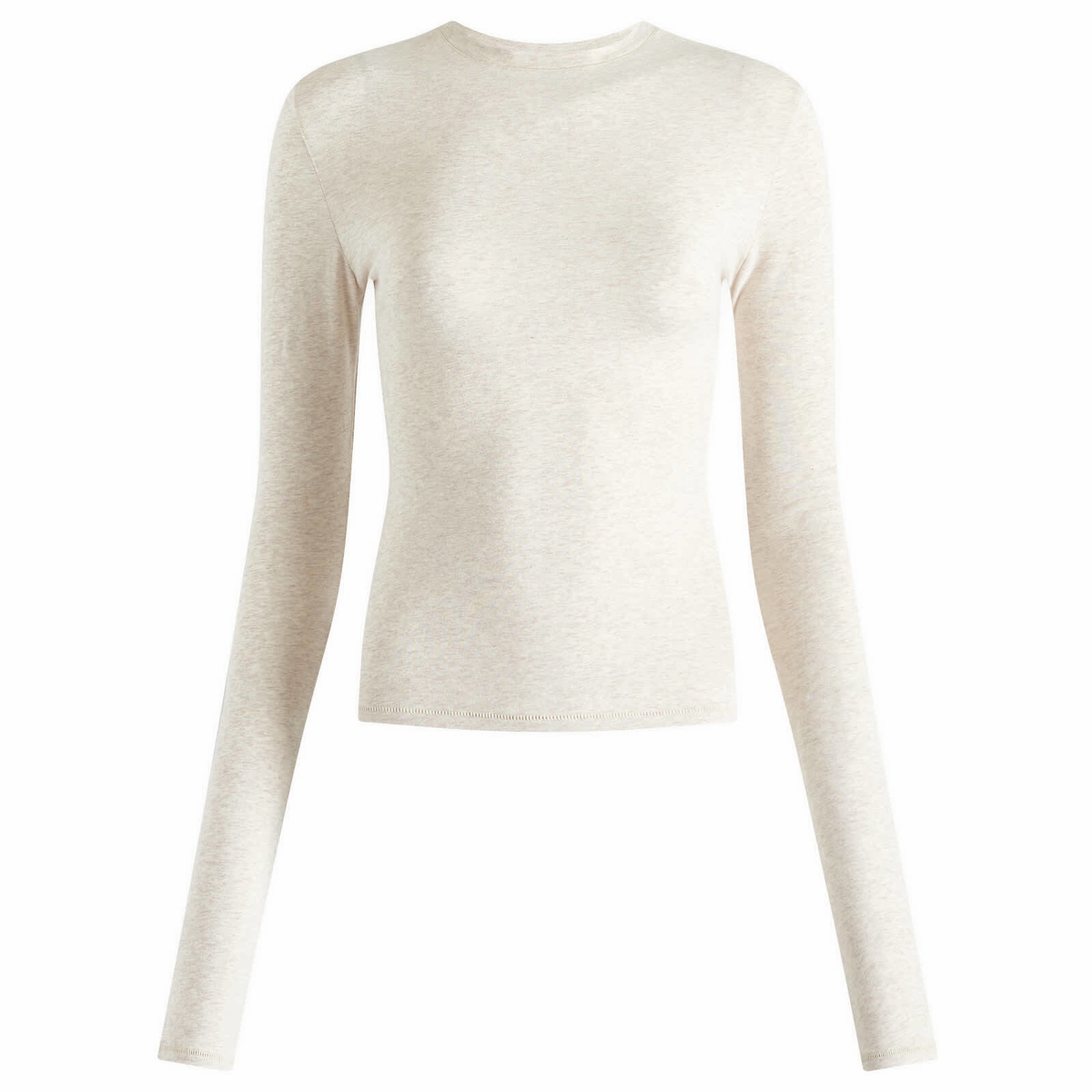 SKIMS Women's Cotton Jersey Long Sleeve T-Shirt in Oatmeal Heather SKIMS