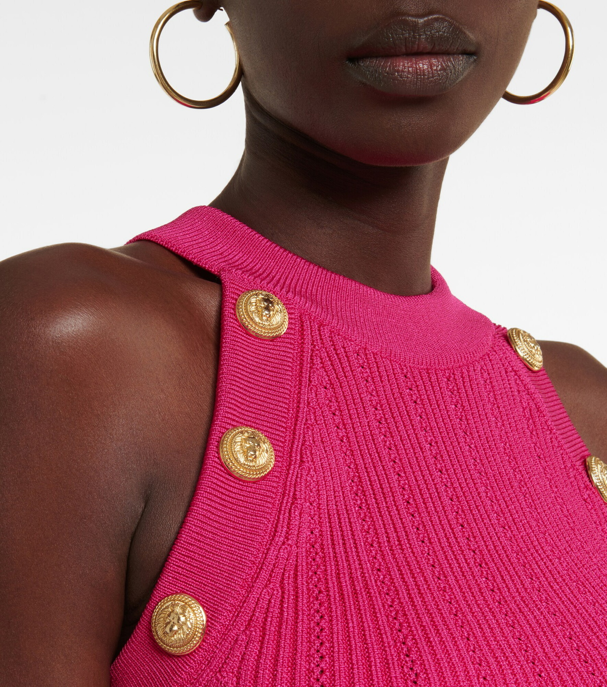 Balmain - Embellished knit crop top Balmain
