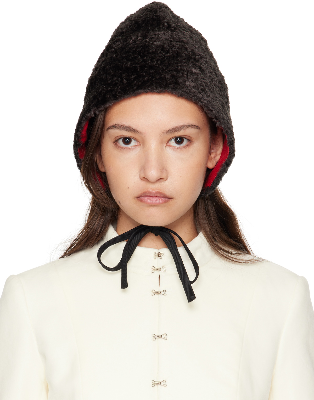 Bode Black Faux Fur Tie Hood Bode