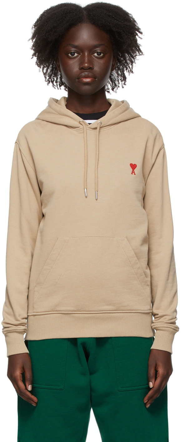 AMI Paris Beige Ami de Cœur Hoodie AMI