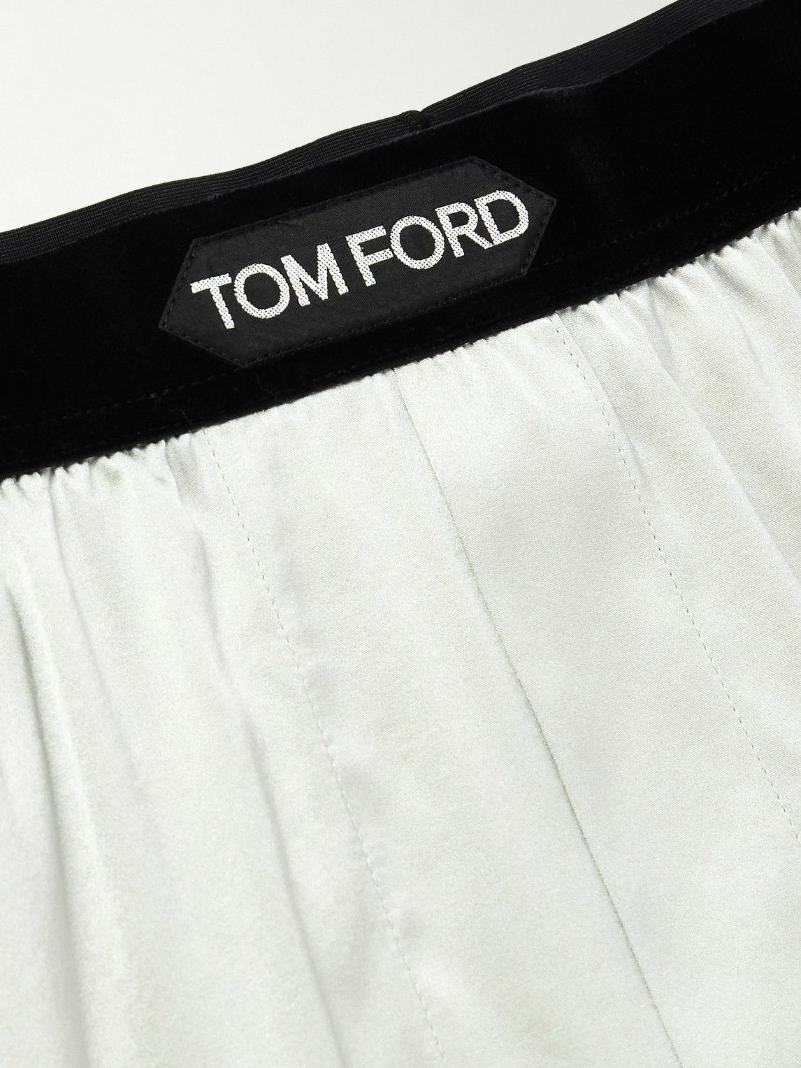 TOM FORD - Stretch-Silk Satin Boxers - Gray TOM FORD