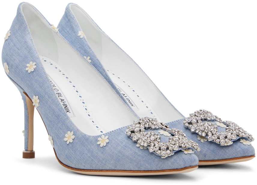 Manolo Blahnik Blue Hangisi 90 Heels Manolo Blahnik