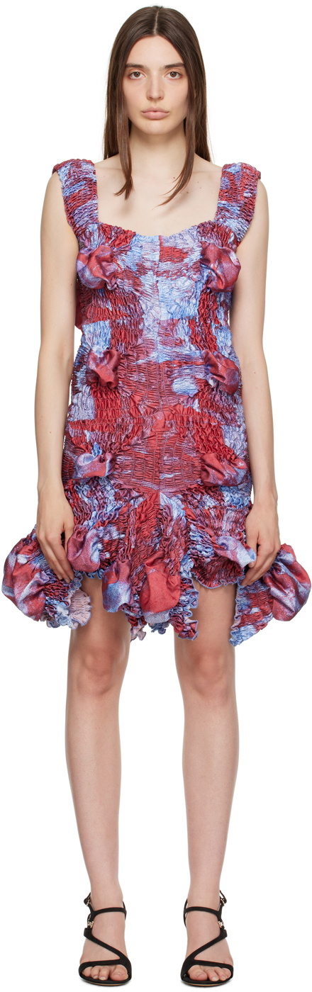 Feben SSENSE Exclusive Purple & Burgundy Twist Minidress Feben