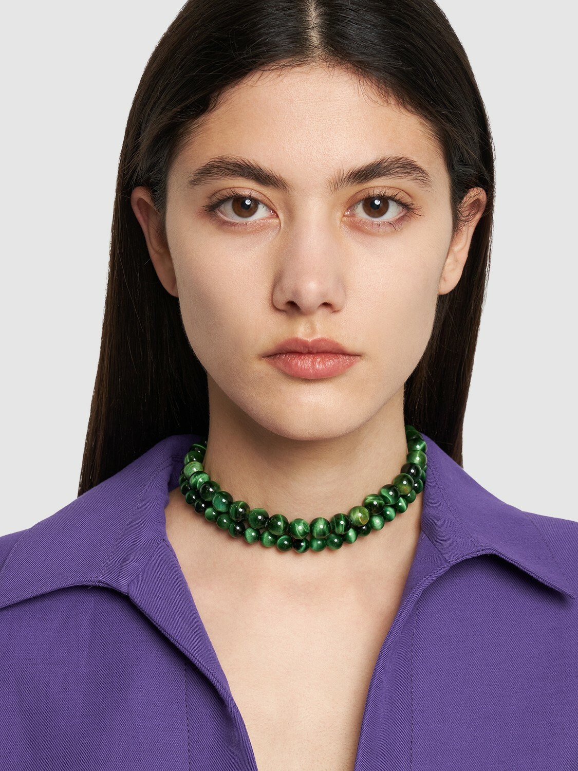 TIMELESS PEARLY - Malachite Double Wrap Collar Necklace Timeless Pearly TIMELESS PEARLY - Malachite Double Wrap Collar Necklace Timeless Pearly