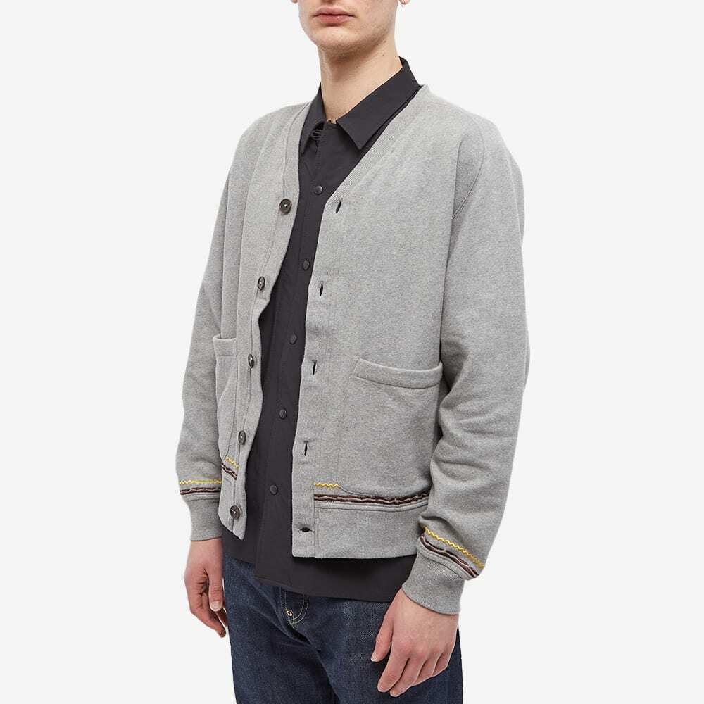 Universal Works Men's Dickie Sweat Cardigan in Grey Marl Universal Works