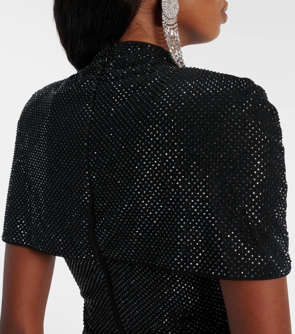 Self-Portrait Draped embellished mesh top Self-Portrait