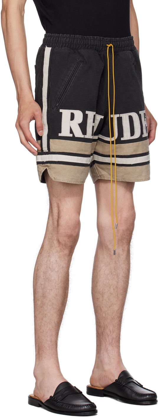 Rhude Black Paneled Shorts Rhude