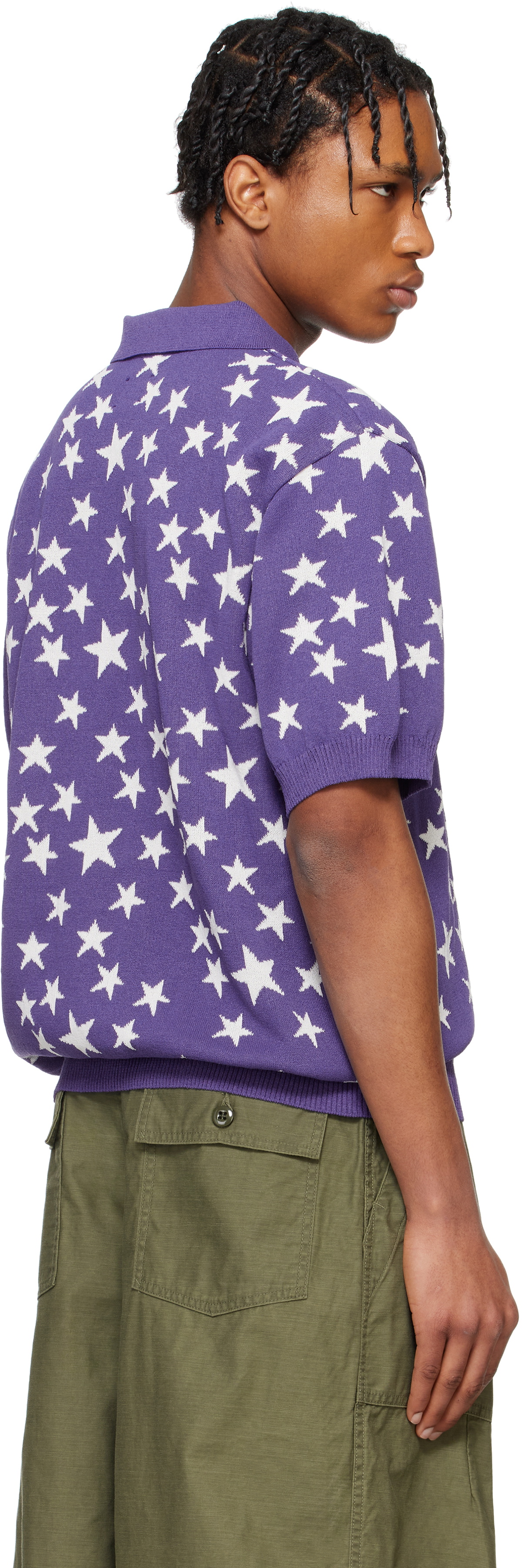 NEEDLES Purple Short Sleeve Knit Polo Needles