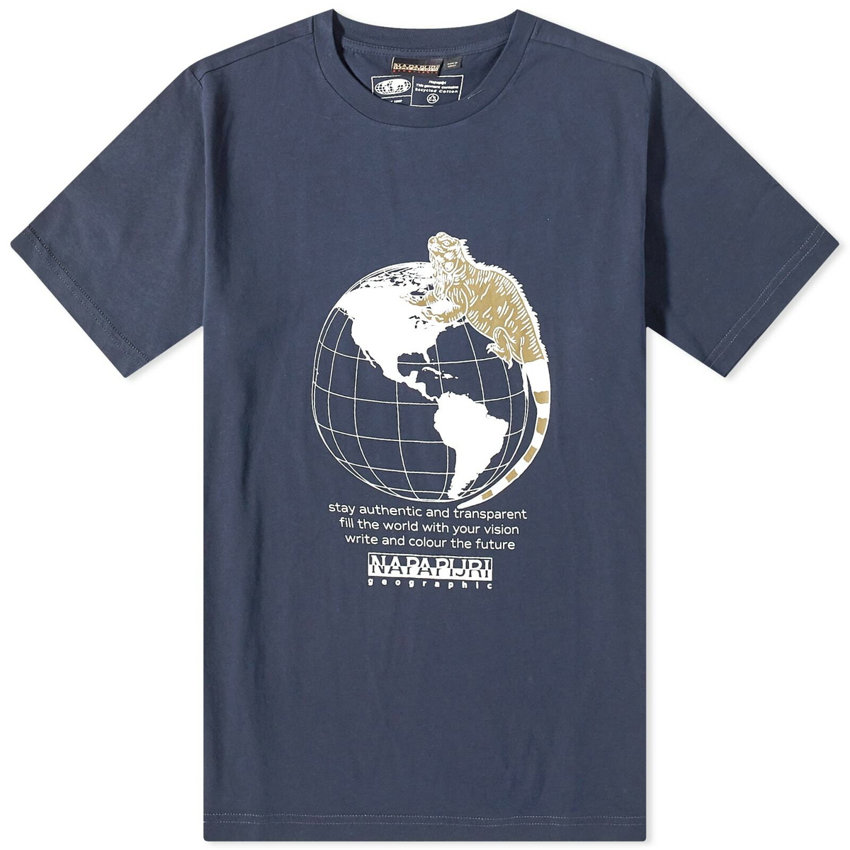 Napapijri Men's Logo T-Shirt in Blue Napapijri
