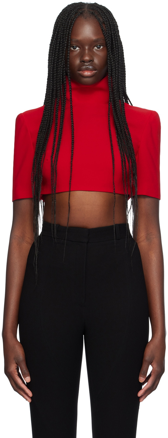 Mônot Red High Neck Top Monot