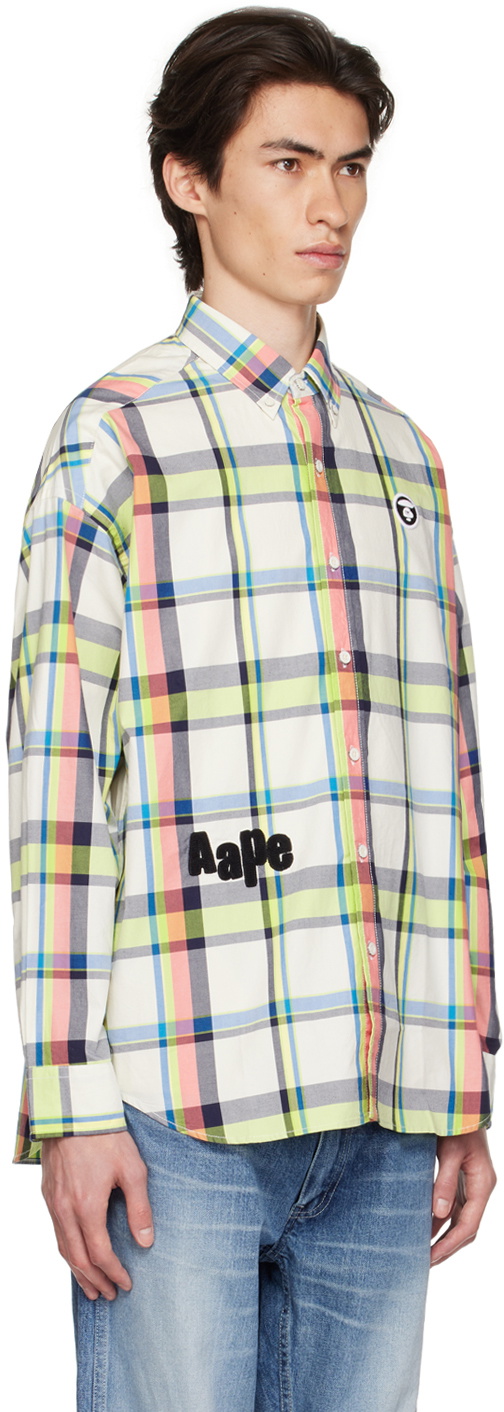 AAPE by A Bathing Ape White Check Shirt AAPE by A Bathing Ape
