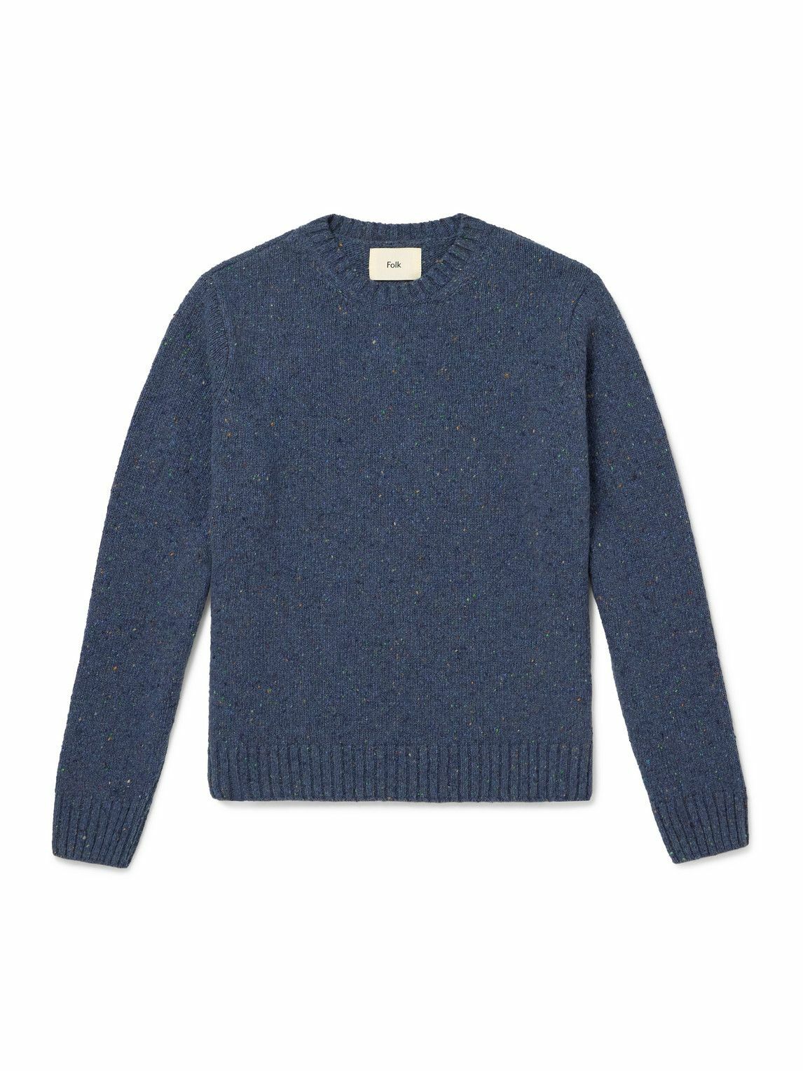 Folk - Wool-Blend Sweater - Blue Folk