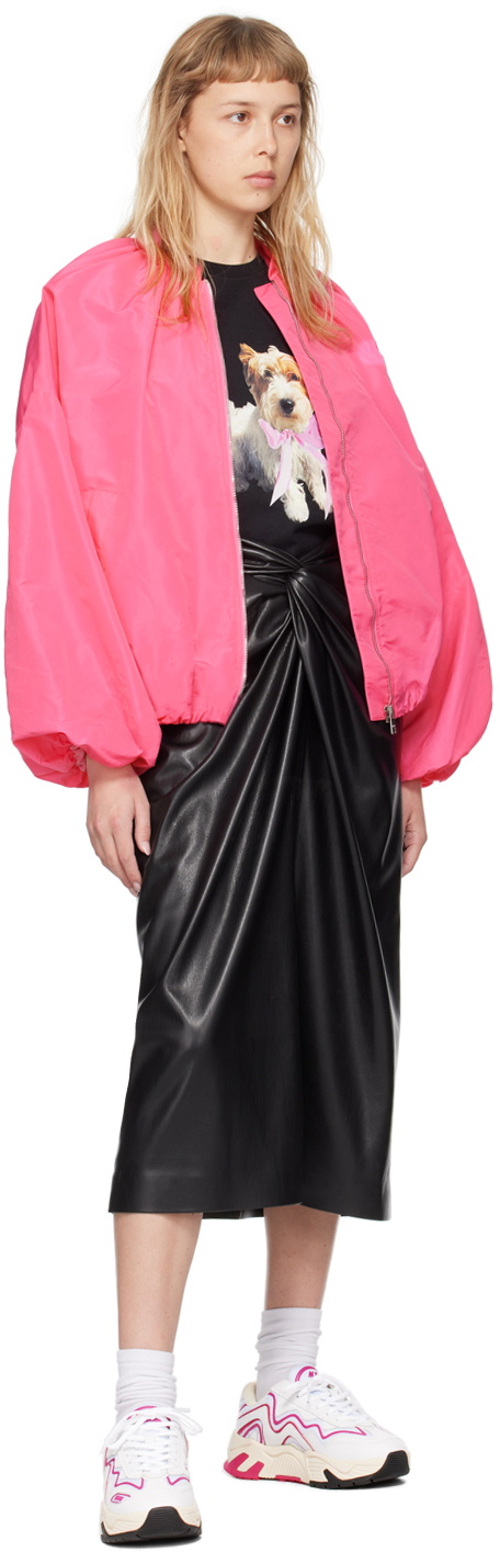 MSGM Pink Balloon Sleeve Bomber Jacket MSGM