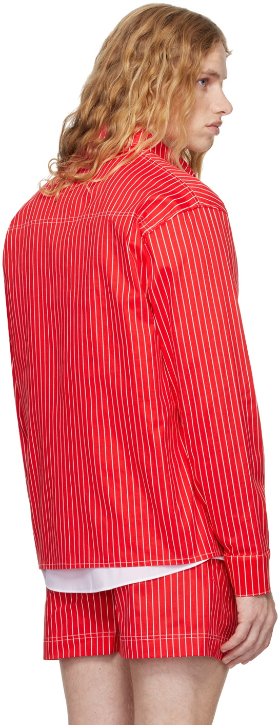 Adam Jones Red Pin Stripe Shirt