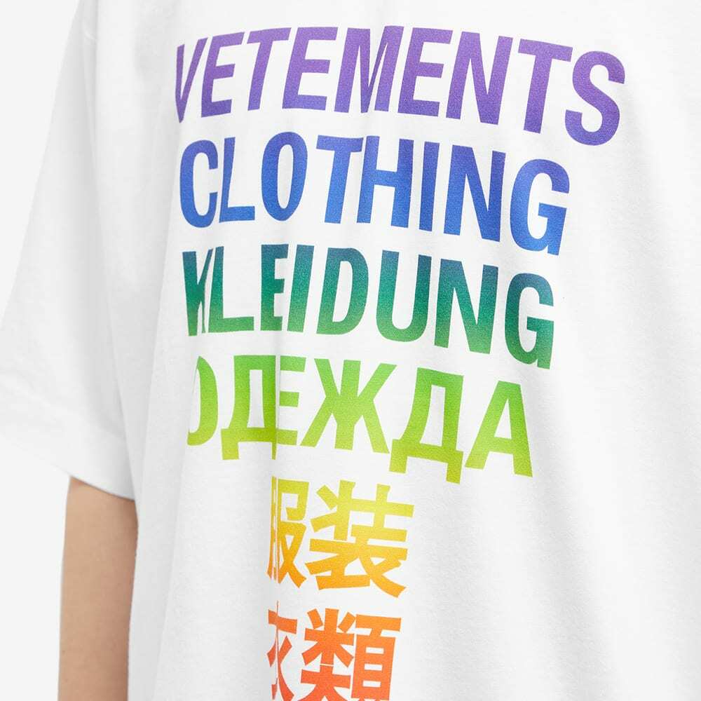 Vetements Men's Translation T-Shirt in White/Rainbow Vetements
