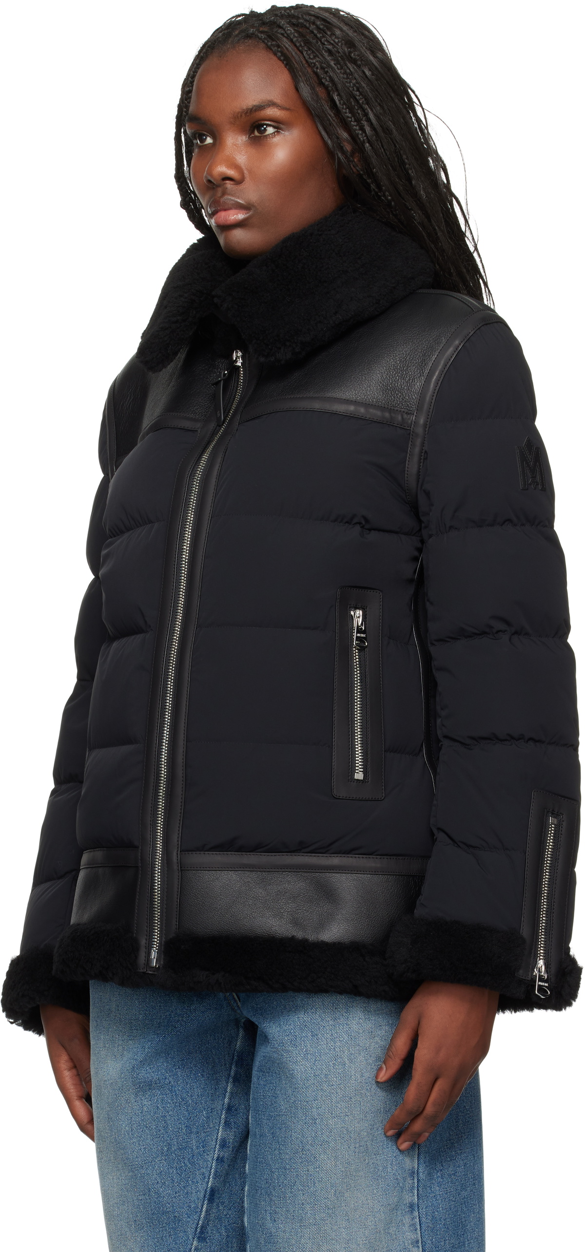MACKAGE Black Vanna Down Shearling Jacket Mackage
