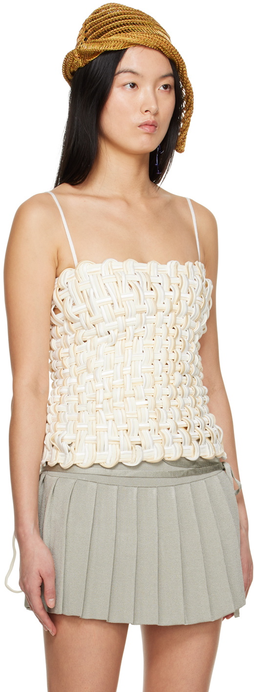 Isa Boulder Beige & Off-White Weaver Tank Top Isa Boulder